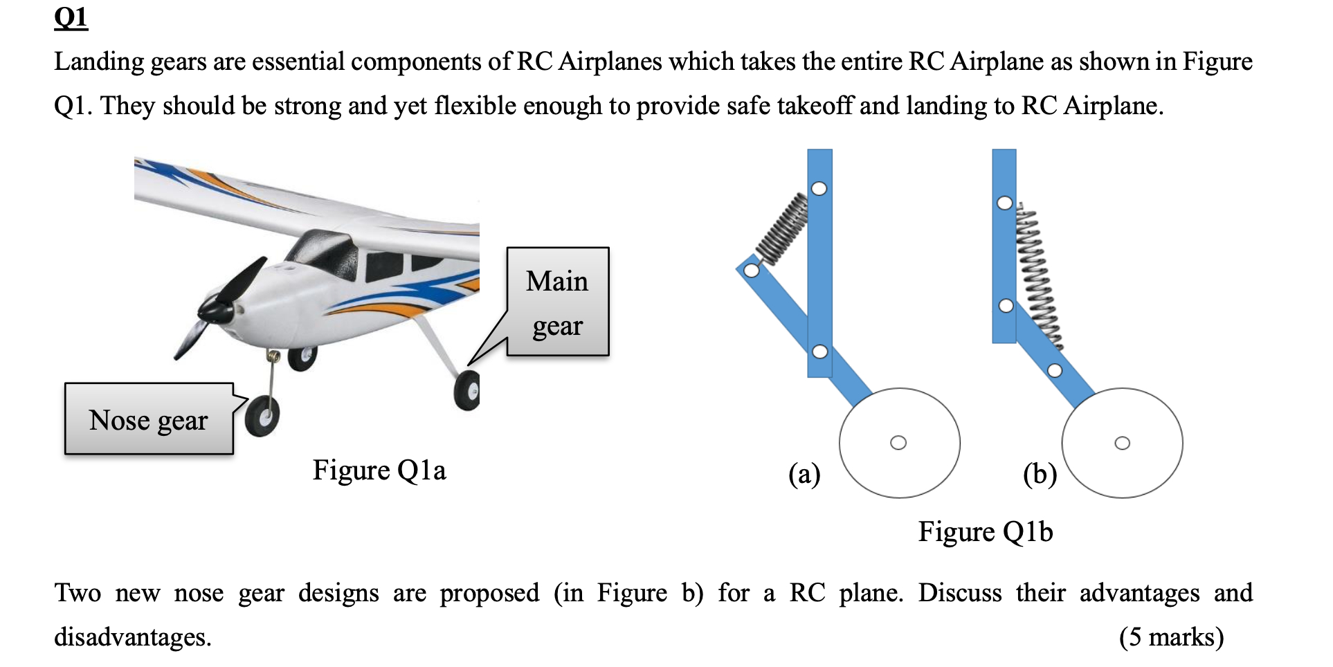 Solved 01 Landing gears are essential components of RC | Chegg.com