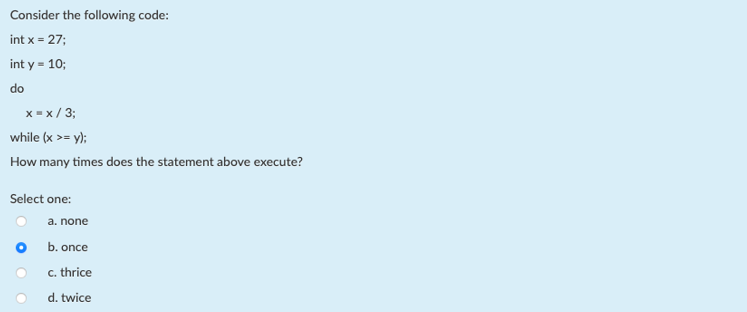 Solved What is the output of the following Java code? int | Chegg.com