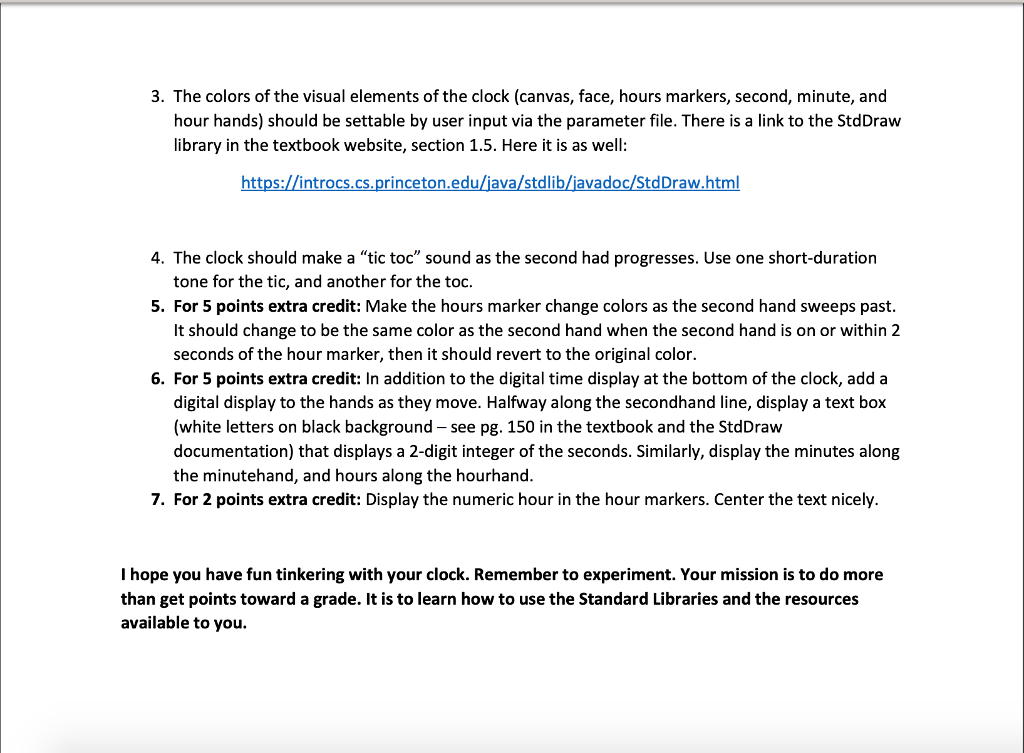 Clock Program Modifications 1. The clock should start | Chegg.com
