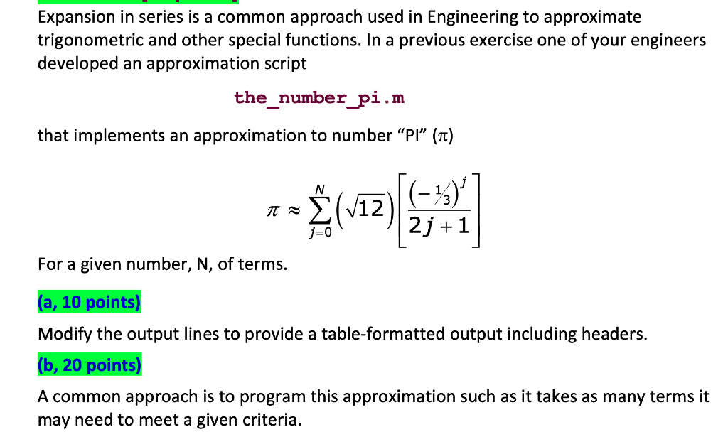 Solved Expansion in series is a common approach used in | Chegg.com