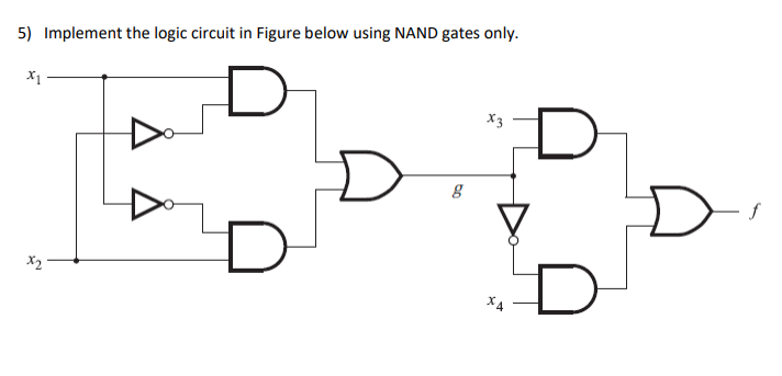 Solved 5) Implement the logic circuit in Figure below using | Chegg.com