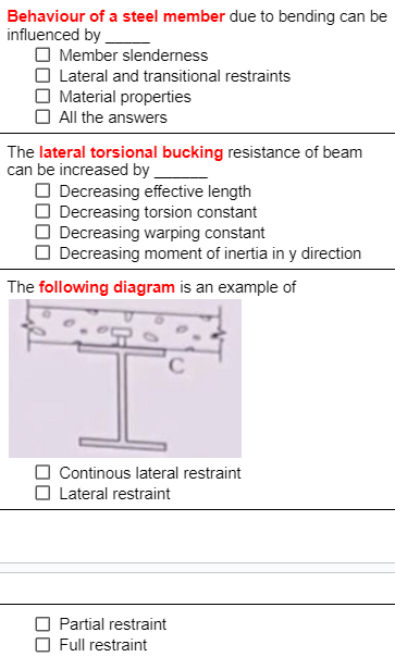 Solved The lateral rotation restraint factor kr is for | Chegg.com