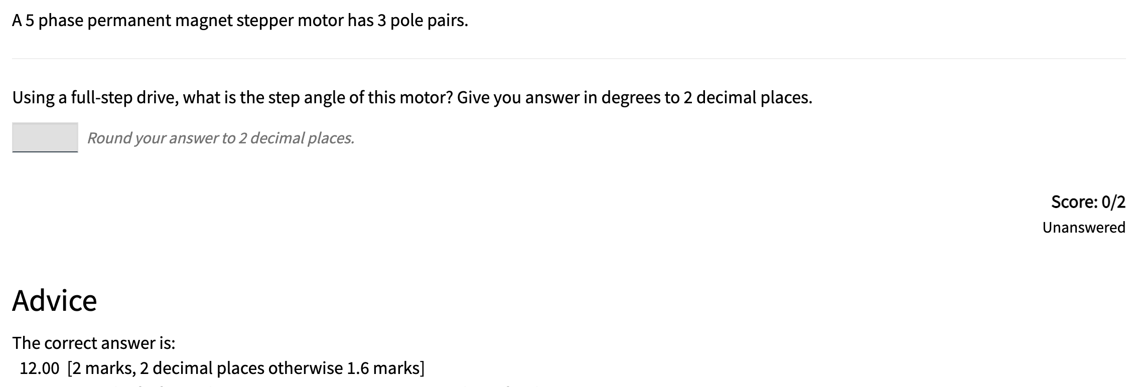 Solved A5 phase permanent magnet stepper motor has 3 pole | Chegg.com
