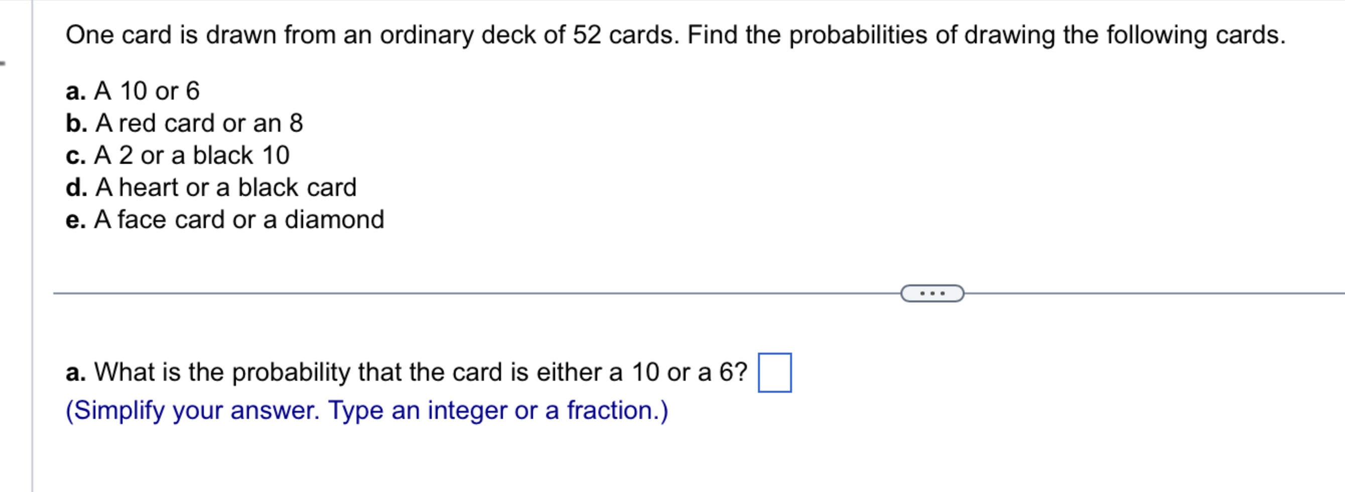 Solved One card is drawn from an ordinary deck of 52 ﻿cards. | Chegg.com