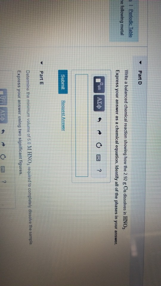 Solved Part D | Periodic Table Write a balanced chemical | Chegg.com