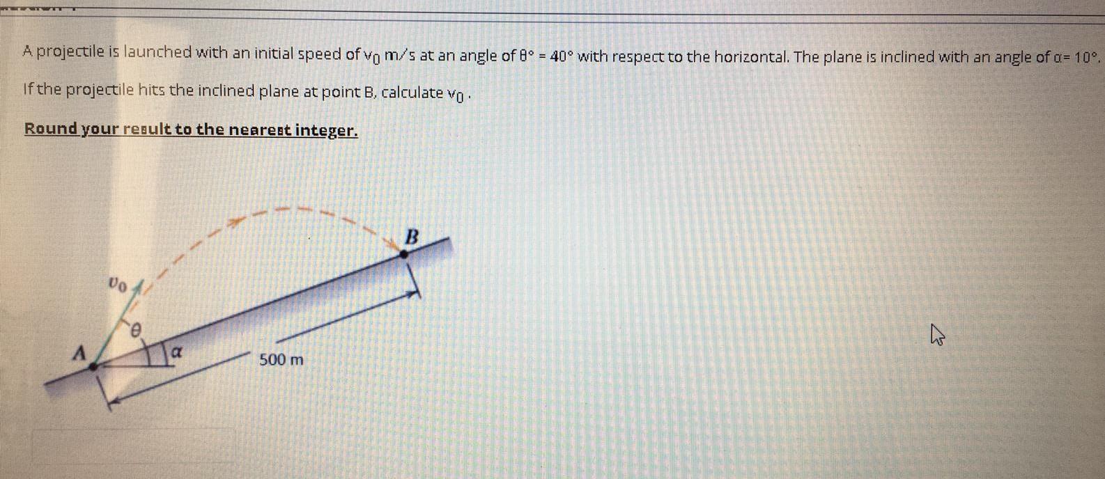 Solved A projectile is launched with an initial speed of vo | Chegg.com