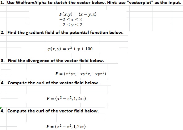 1. Use Wolfram Alpha to sketch the vector below. | Chegg.com