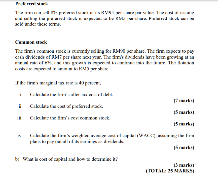 Solved Question 3 a) A firm has determined its optimal | Chegg.com