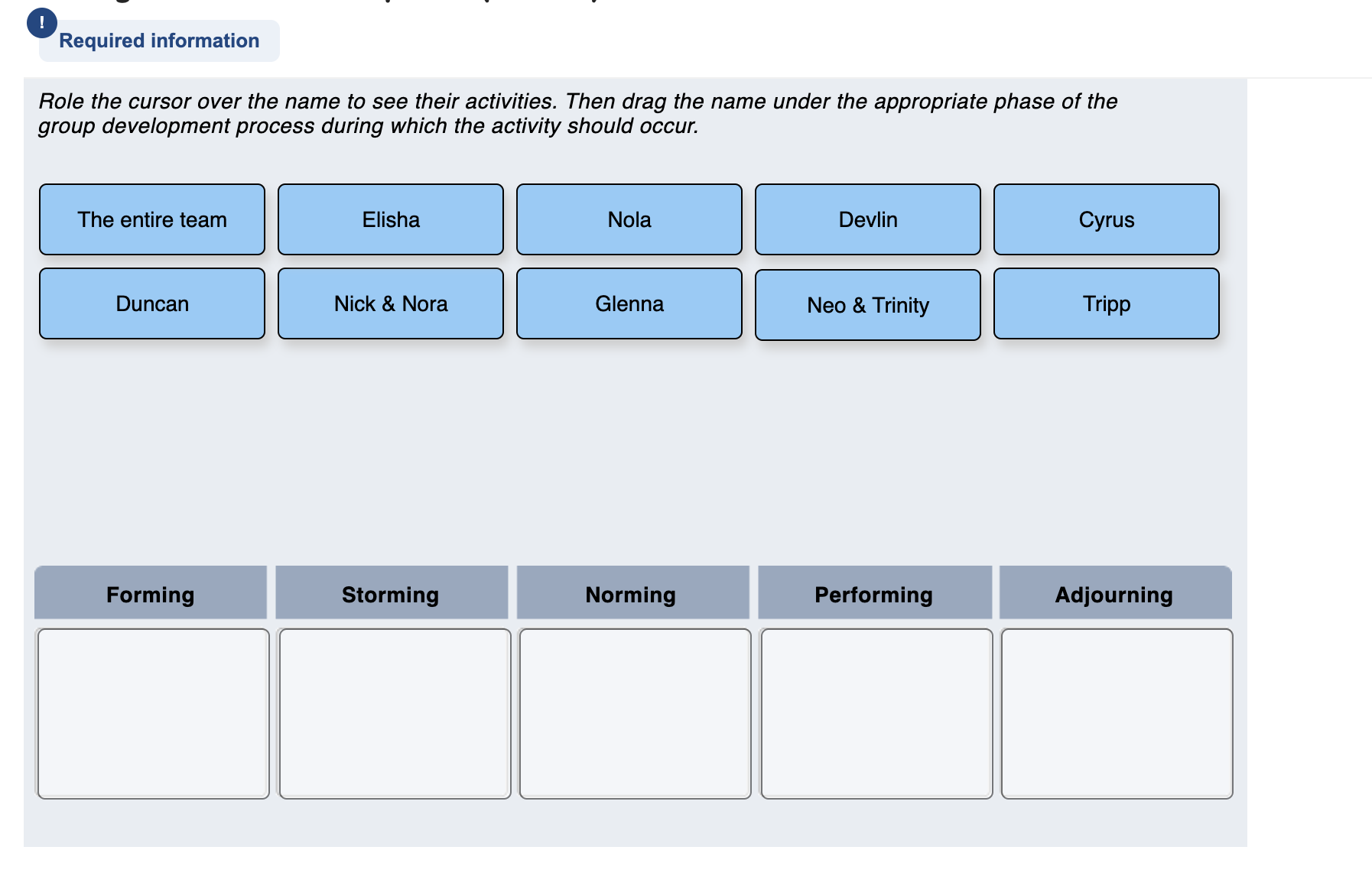 Solved Stages in Team DevelopmentThis exercise will identify | Chegg.com