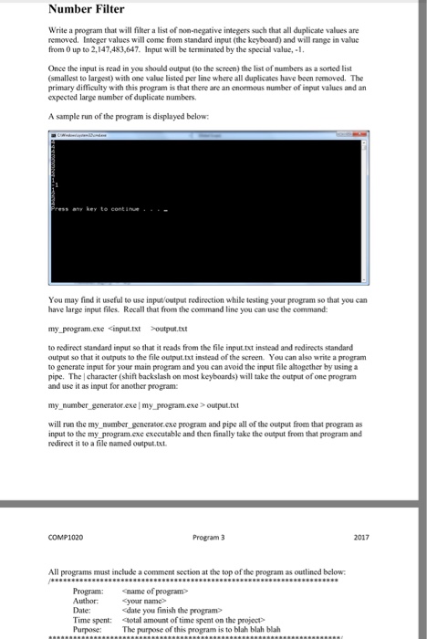 Solved Number Filter Write A Program That Will Filter A List 4104