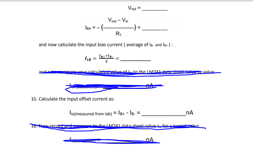 Solved Part C-BIAS CURRENTS (18 and 18+) AND INPUT OFFSET | Chegg.com