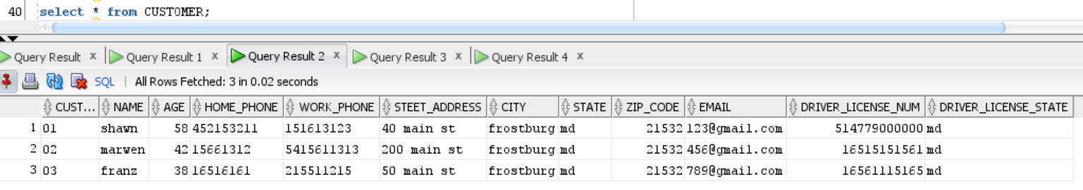 Solved 41 select * from CAR; Query Result x Query Result 1 x | Chegg.com