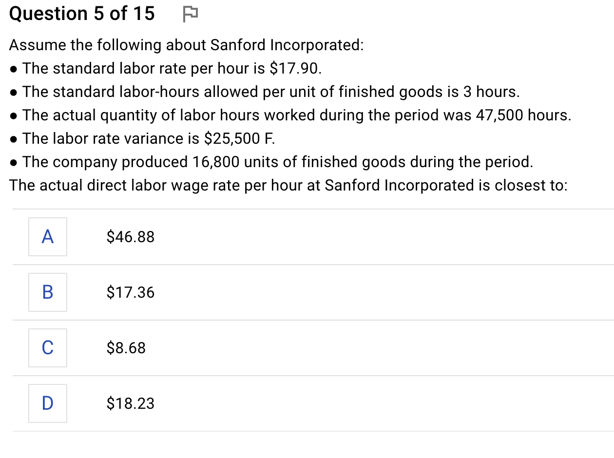 Solved Assume the following about Sanford Incorporated: - | Chegg.com