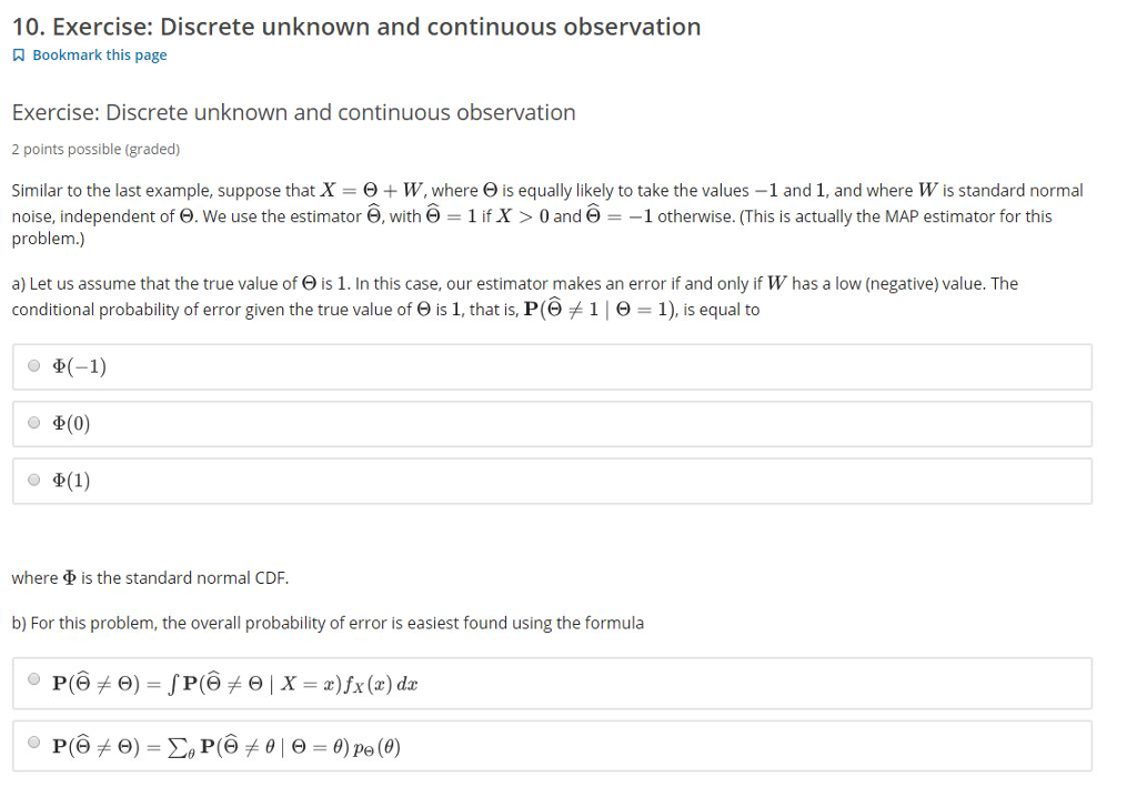Solved 10. Exercise: Discrete unknown and continuous | Chegg.com