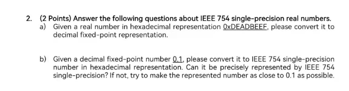 Solved 2. (2 Points) Answer the following questions about | Chegg.com