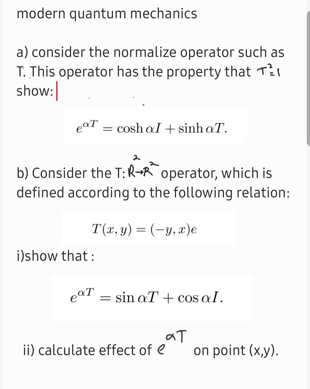 Solved modern quantum mechanics a) consider the normalize | Chegg.com