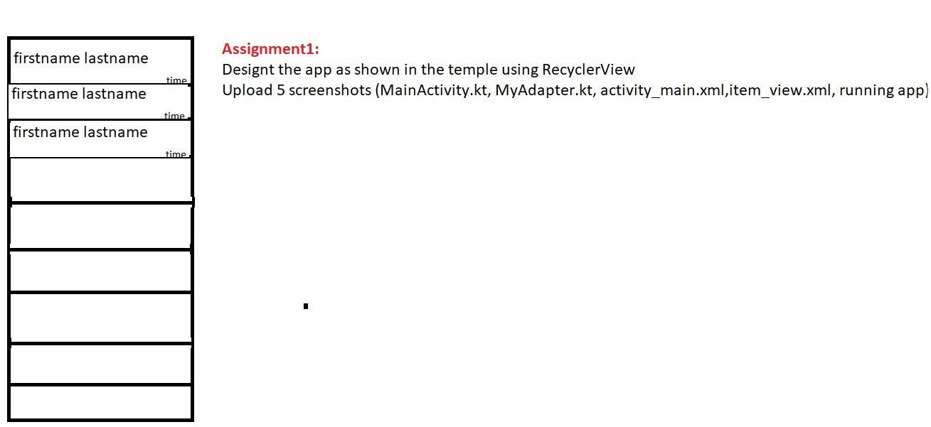 Solved Assignment1: Designt the app as shown in the temple | Chegg.com