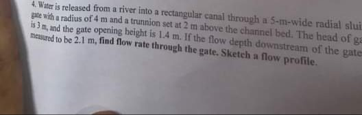Solved 4. Water is released from a river into a rectangular | Chegg.com