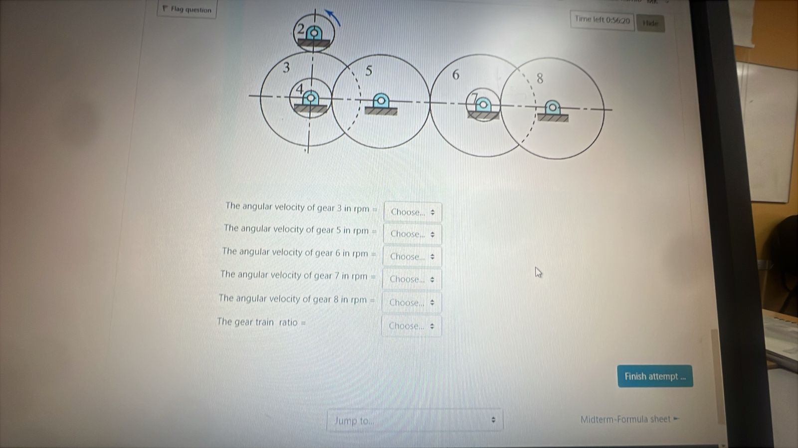 The angular velocity of gear 3 ﻿in | Chegg.com