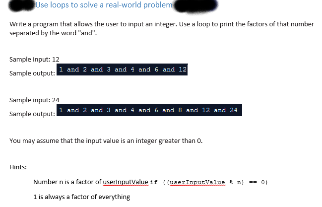 Solved Use loops to solve a real-world problem Write a | Chegg.com