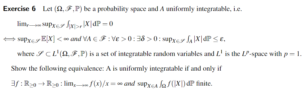 Solved Exercise 6 Let (Ω,F,P) be a probability space and A | Chegg.com