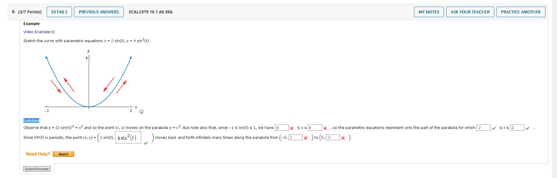 Solved Sketch the curve with parametric equations x = 2 | Chegg.com