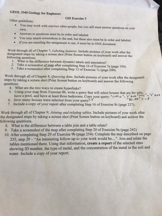 GEOL 3340 Geology for Engineers GIS Exercise 3 Other | Chegg.com