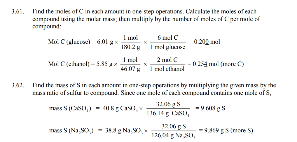 Solved why ddi they use subscripts in the molar ratio for | Chegg.com