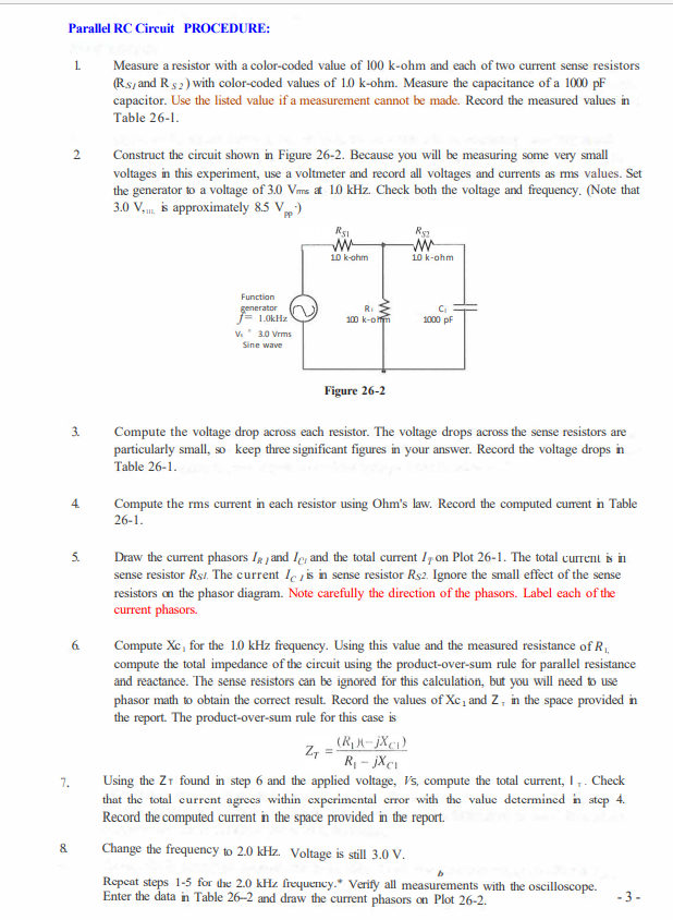 Solved Parallel RC Circuit PROCEDURE: 1 Measure a resistor | Chegg.com