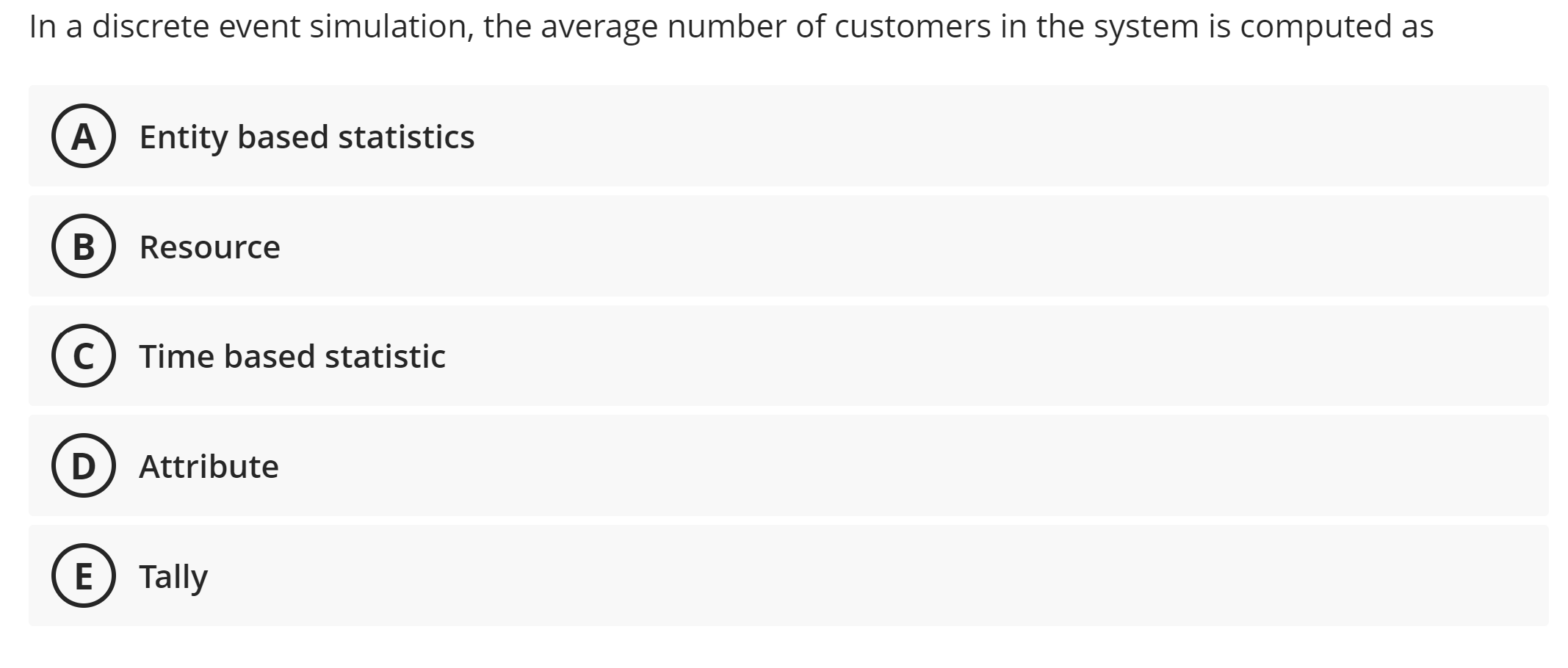 In a discrete event simulation, the average number of | Chegg.com