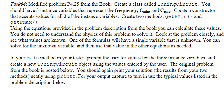 Solved Task04: Modified problem P4.25 from the Book. Create | Chegg.com