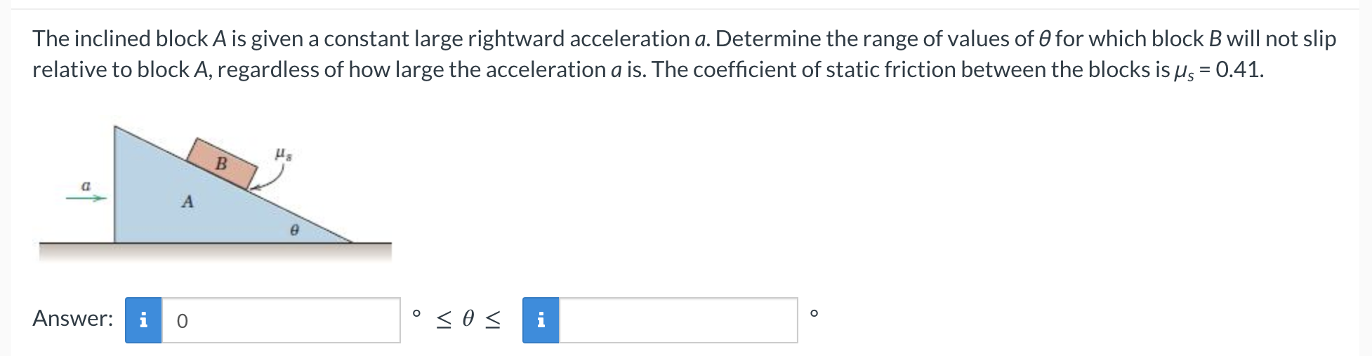 Solved The inclined block A is given a constant large | Chegg.com
