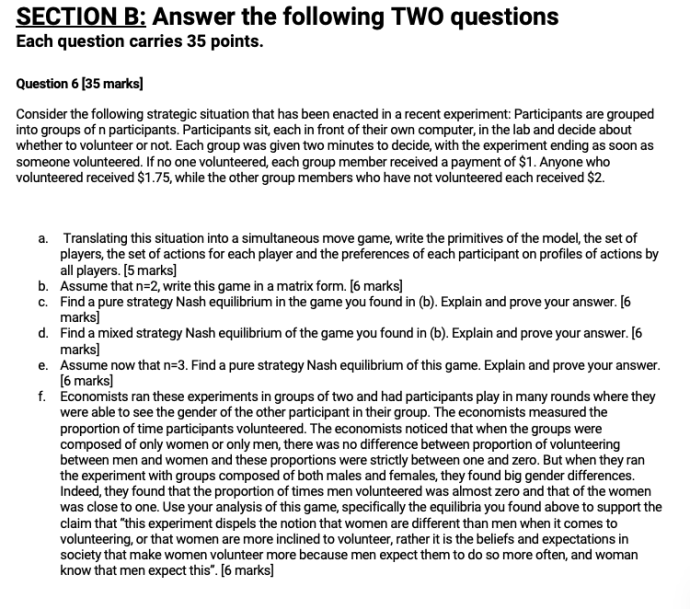 Solved SECTION B: Answer the following TWO questions Each | Chegg.com