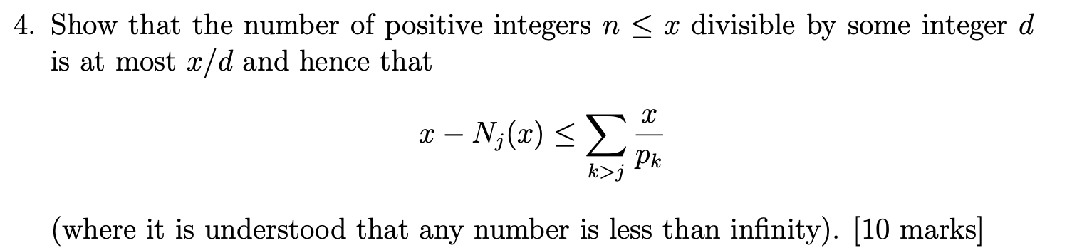 Solved 4. Show that the number of positive integers n≤x | Chegg.com