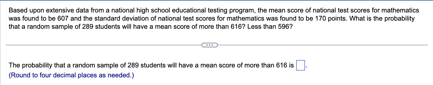 Solved Based upon extensive data from a national high school | Chegg.com