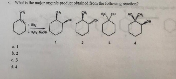 Solved What is the major organic product obtained from the | Chegg.com