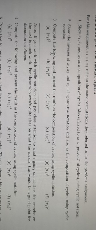 Solved For this assignment π1, π2,Tg refer to the same | Chegg.com