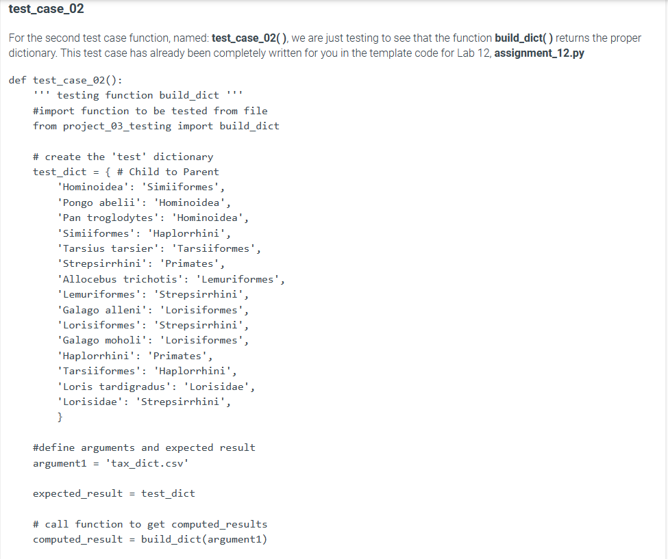 Solved test_case_01 For the first test case function, named: | Chegg.com