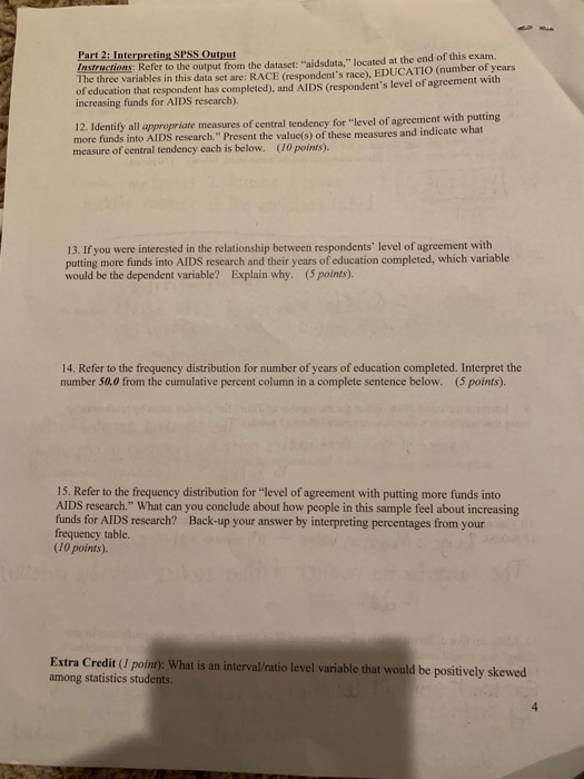 Solved Part 2: Interpreting SPSS Output Instructions: he | Chegg.com
