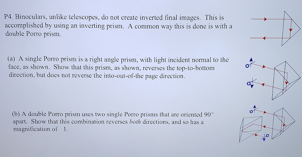 Solved P4. Binoculars, unlike telescopes, do not create | Chegg.com