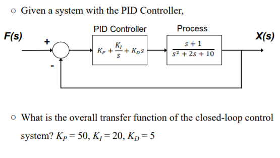 Solved o Given a system with the PID Controller, PID | Chegg.com