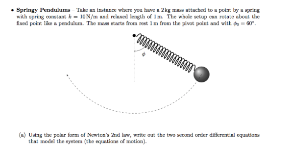 Solved • Springy Pendulums – Take an instance where you have | Chegg.com