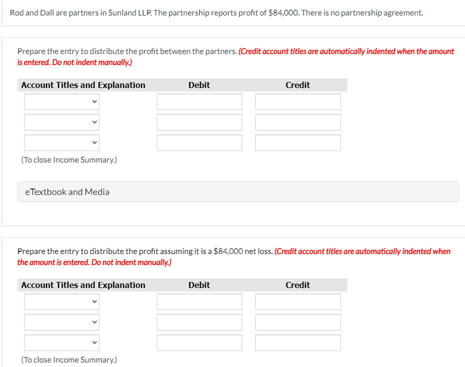 Solved Rod and Dall are partners in Sunland LLP. The | Chegg.com