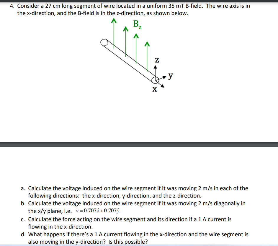 Solved Consider a 27 cm long segment of wire located in a | Chegg.com