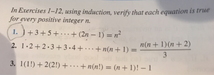 Solved In Exercises 1-12, using induction, verify that each | Chegg.com