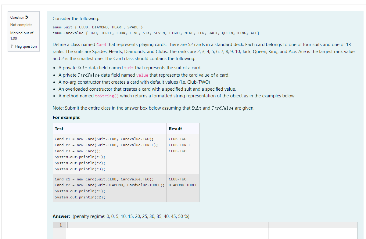 Solved Question 5 Consider the following: Not complete enum | Chegg.com