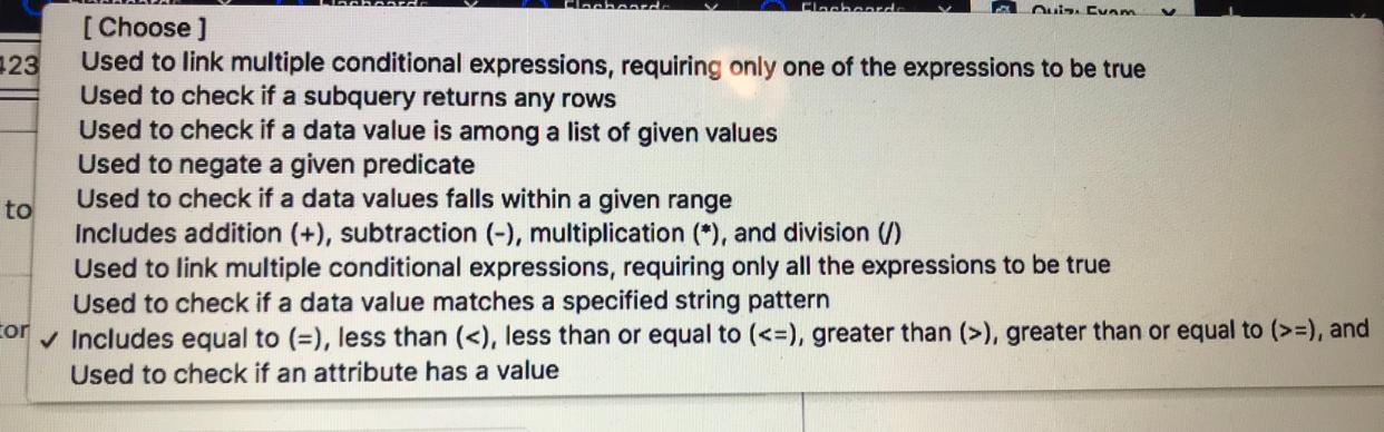 Solved match with pictures Comparison Operators, Artihmetic | Chegg.com