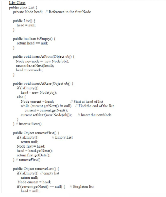 Solved Given the source code for the Node, List and Test | Chegg.com