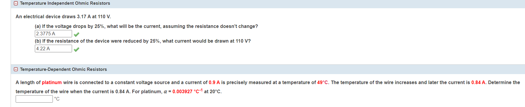 Solved Temperature Independent Ohmic ResistorsAn electrical | Chegg.com