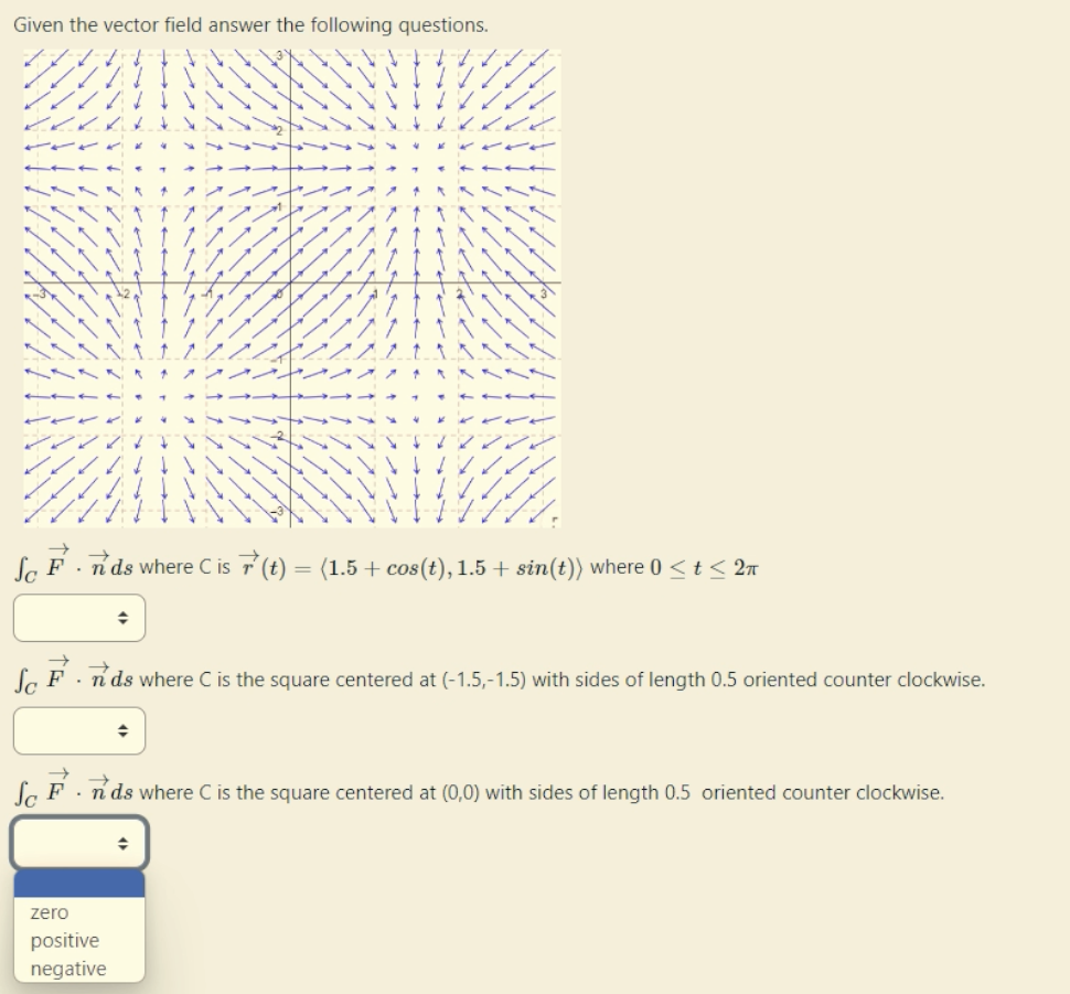 Given the vector field answer the following | Chegg.com